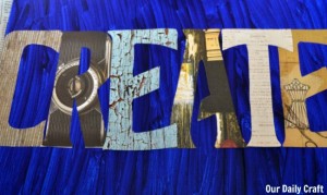 Make Word Art with Scrapbook Paper and Paint - Our Daily Craft