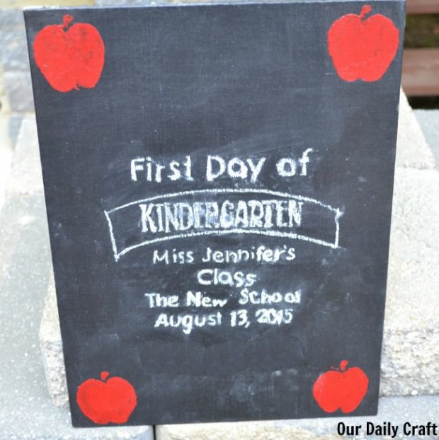 DIY Chalkboard Sign for Back-to-School - Our Daily Craft
