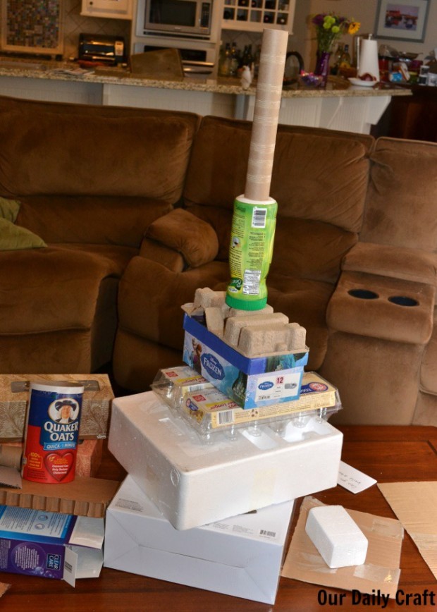 Trash Tower Building Challenge - Our Daily Craft