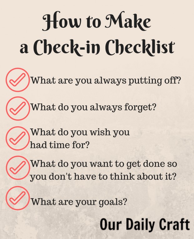 Start Your Month Right with a Check-in Checklist - Our Daily Craft