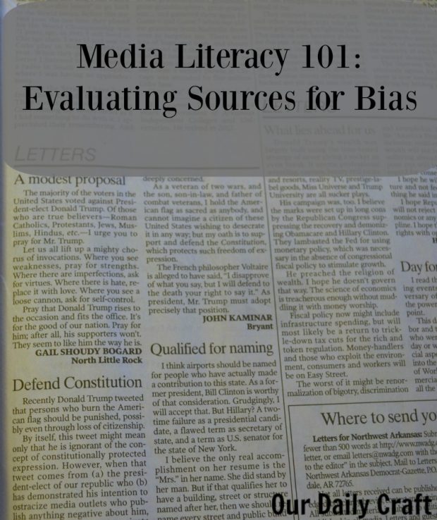 Media Literacy 101: Evaluating Sources for Bias - Our Daily Craft