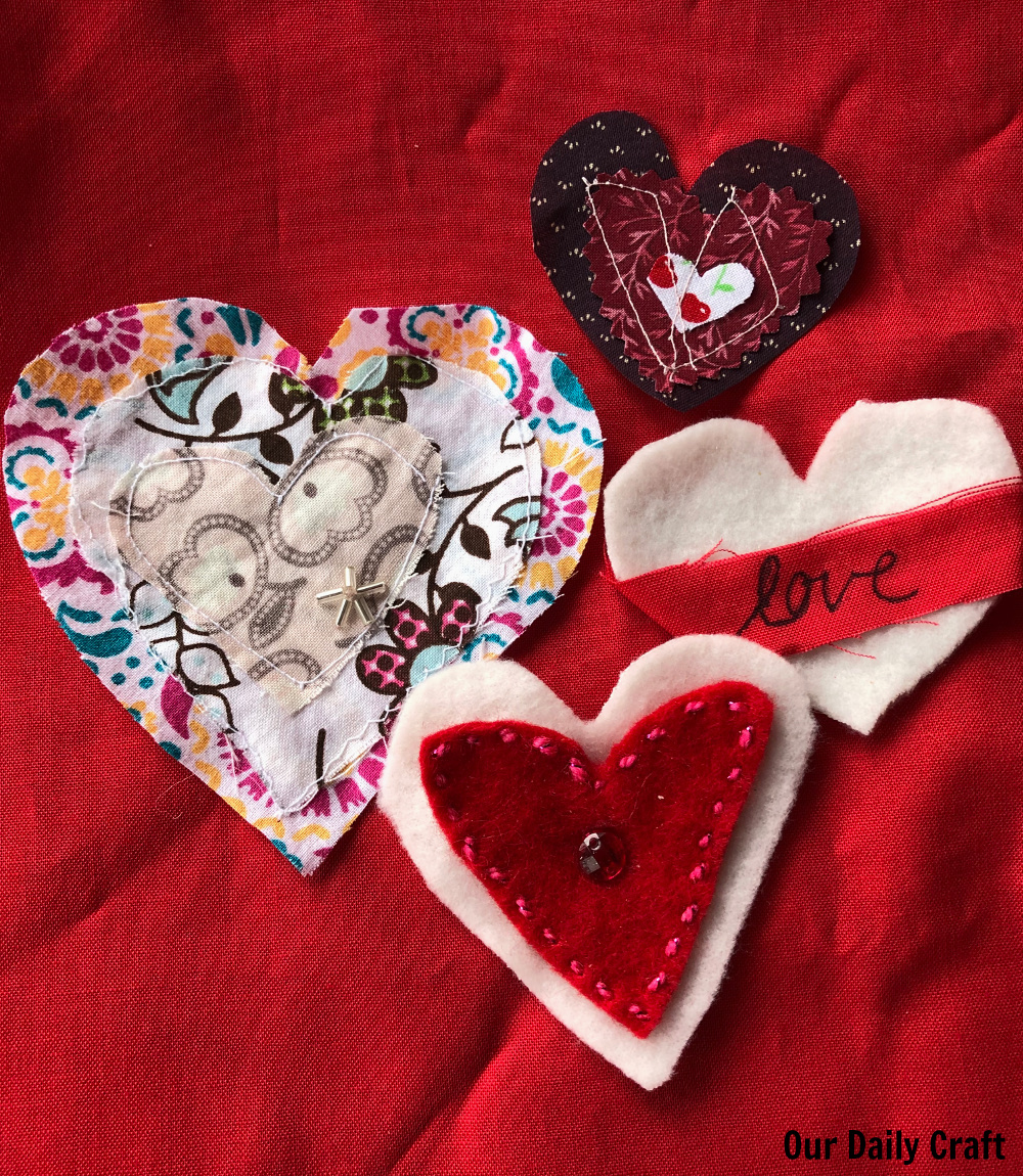 Process Art Fun: Layered Hearts Sewing Project - Our Daily Craft