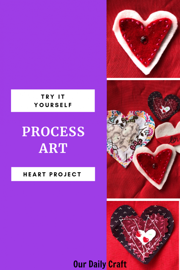 Process Art Fun: Layered Hearts Sewing Project - Our Daily Craft