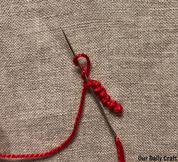 How to Stitch a French Knot Heart - Our Daily Craft