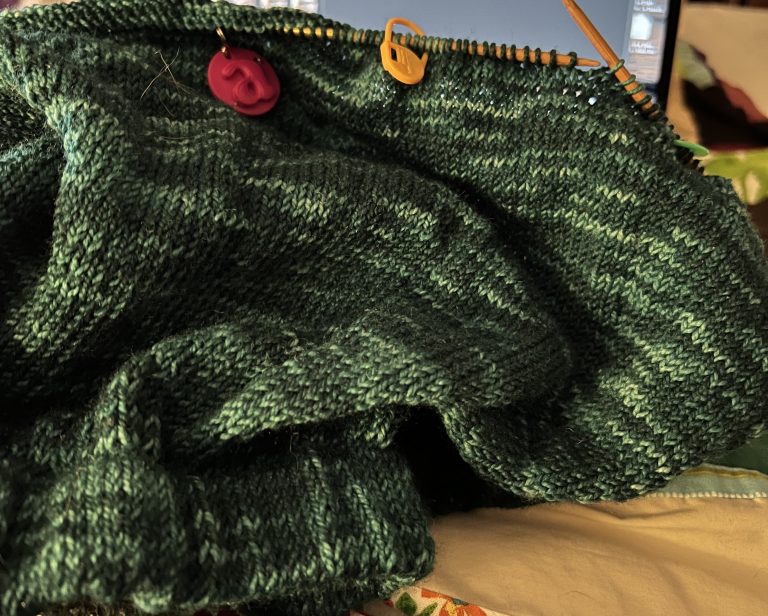 Knit a Dropped Stitch Scarf on the Circular Knitting Machine - Our ...
