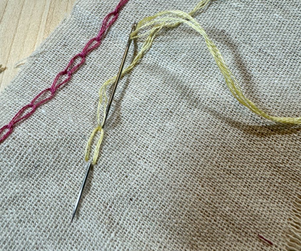 How to Make Chain Stitch and Lazy Daisy Embroidery - Our Daily Craft