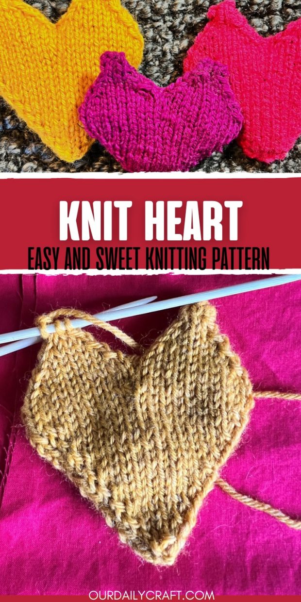 Easy Valentine Heart Knitting Pattern - Our Daily Craft