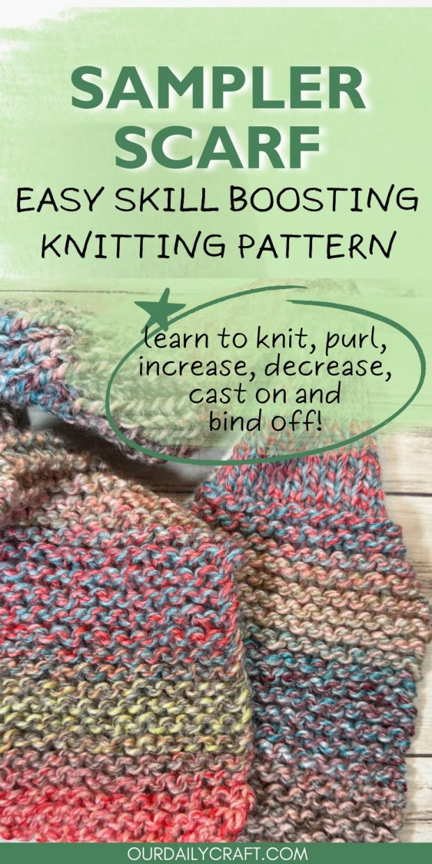 Sampler Scarf Knitting Pattern: An Easy Way to Learn to Knit - Our ...