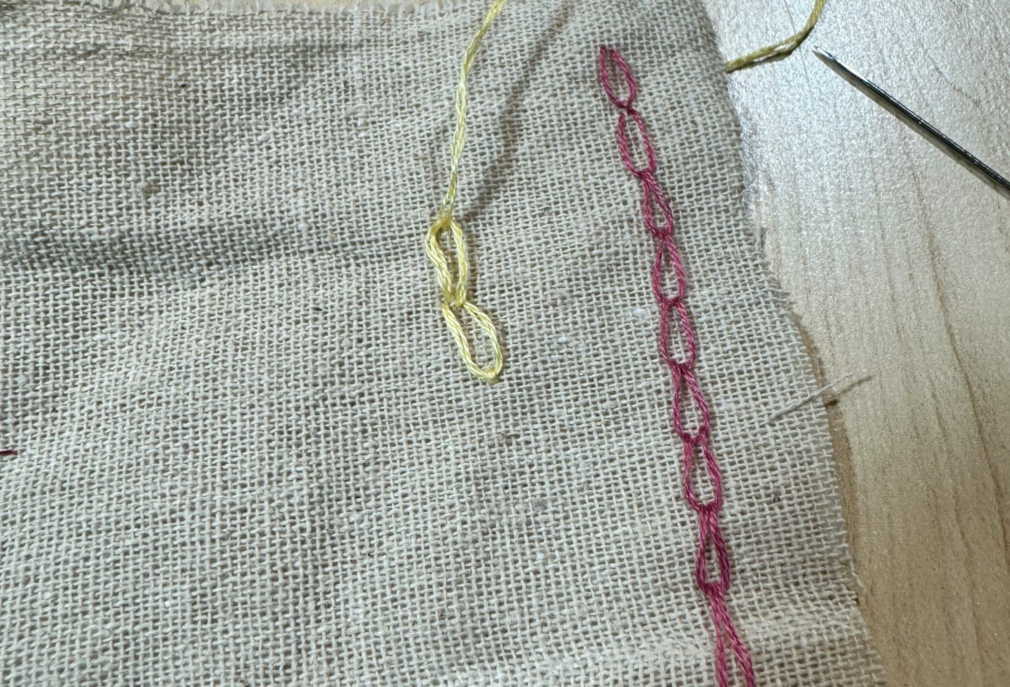 How to Make Chain Stitch and Lazy Daisy Embroidery - Our Daily Craft