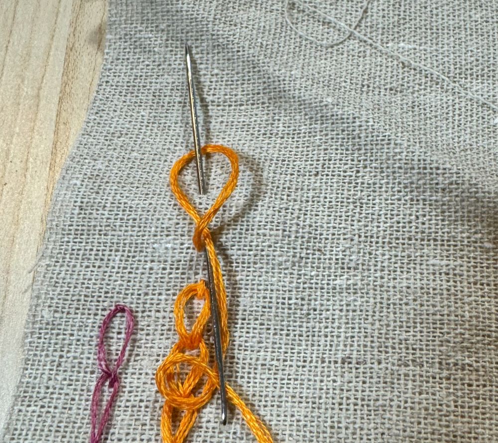 How to Make Chain Stitch and Lazy Daisy Embroidery - Our Daily Craft