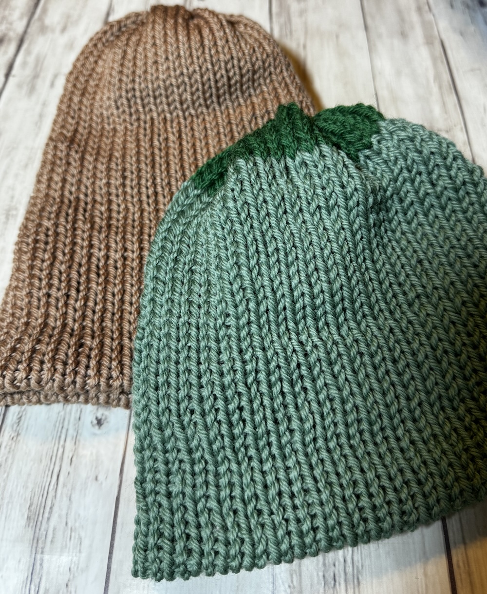 Double Thick Knit Hat on a Circular Knitting Machine - Our Daily Craft