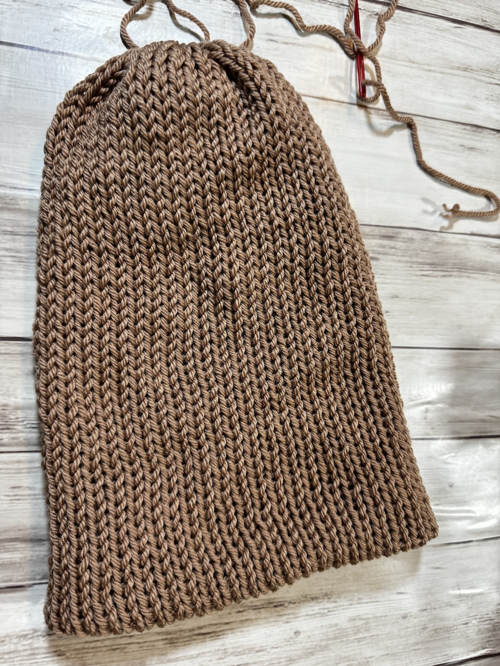 Double Thick Knit Hat on a Circular Knitting Machine - Our Daily Craft
