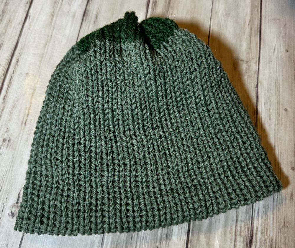 Double Thick Knit Hat on a Circular Knitting Machine - Our Daily Craft