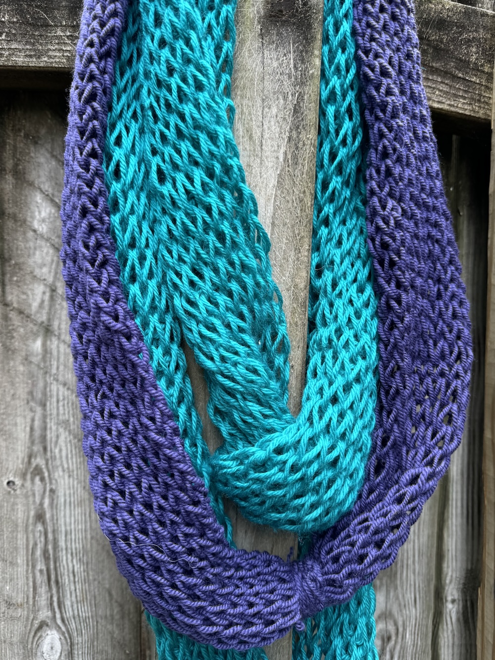 Knit a Dropped Stitch Scarf on the Circular Knitting Machine - Our ...
