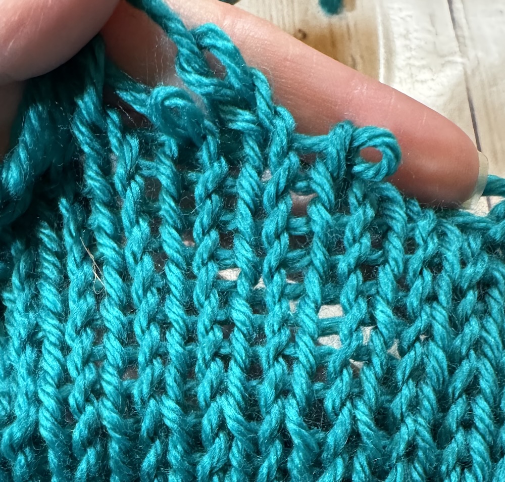 Knit a Dropped Stitch Scarf on the Circular Knitting Machine - Our ...