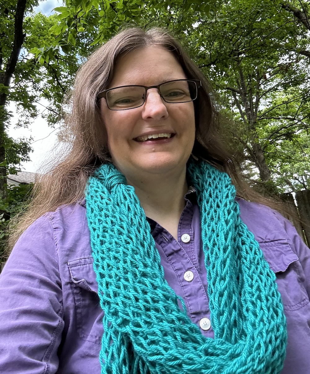 Knit a Dropped Stitch Scarf on the Circular Knitting Machine - Our ...