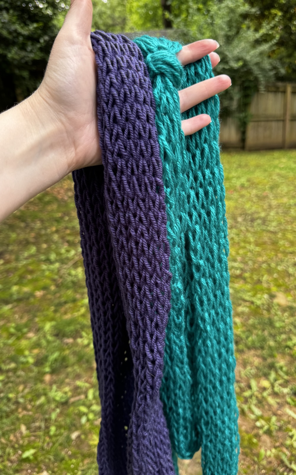 Knit a Dropped Stitch Scarf on the Circular Knitting Machine - Our ...