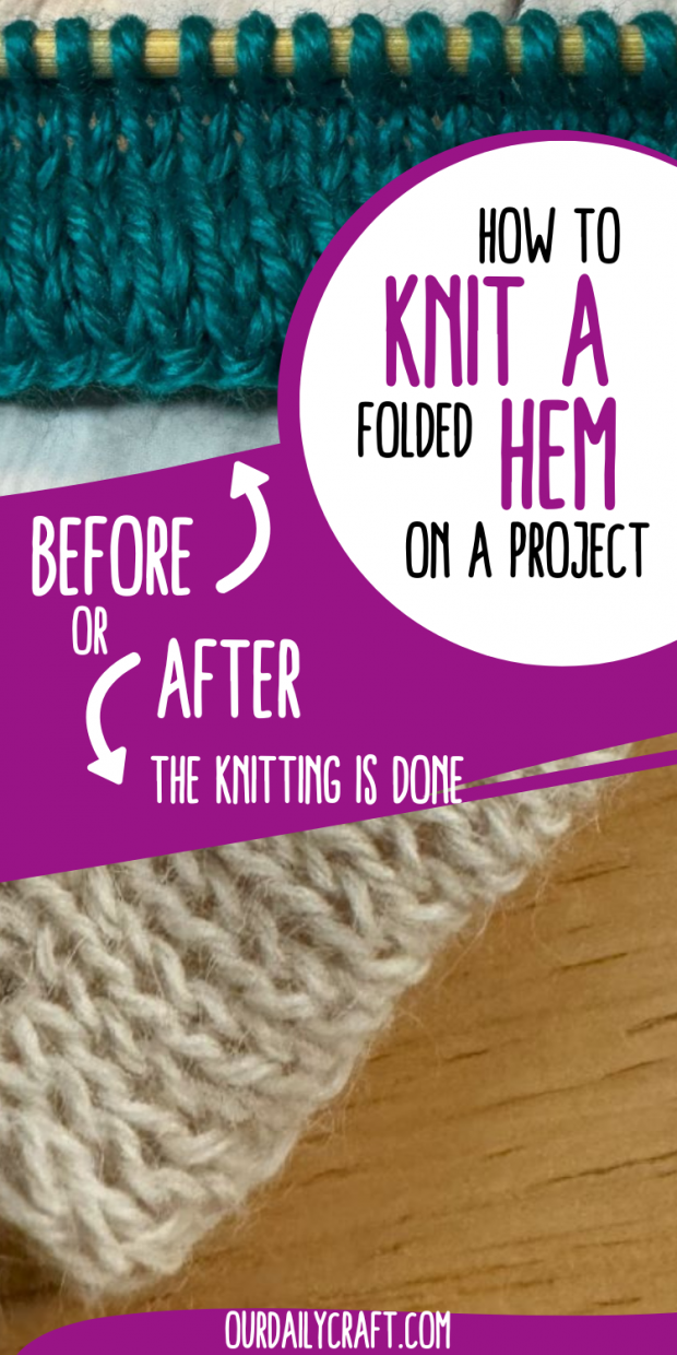 Knit a Folded Hem - Our Daily Craft