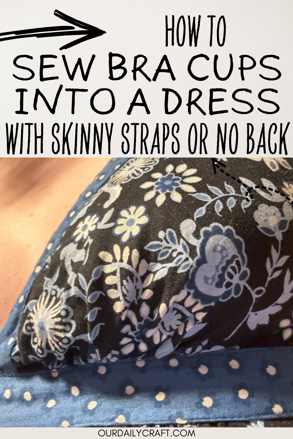 How to Sew Bra Cups into a Dress - Our Daily Craft