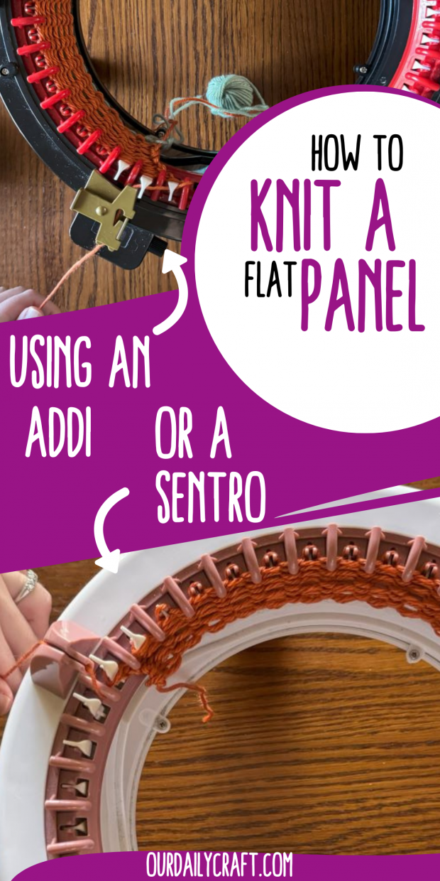 How to Knit a Flat Panel on a Sentro or Addi - Our Daily Craft