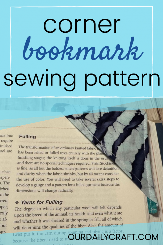 Corner Bookmark Sewing Pattern - Our Daily Craft