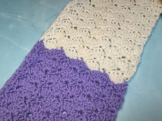 Crochet Shell Stitch Scarf - Our Daily Craft